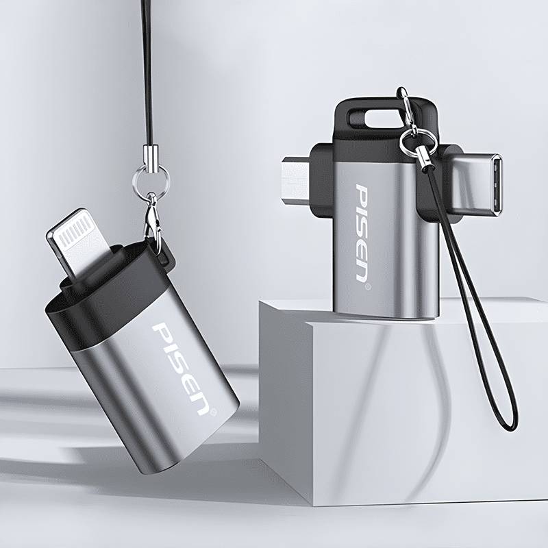 Expand iOS Capabilities: Lightning to USB-C and Micro USB Adapter ...