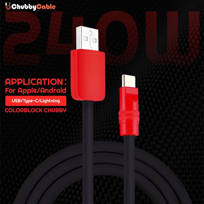 ColorBlock Chubby 240W Painted Black Charging Cable – Durable & Fast ...