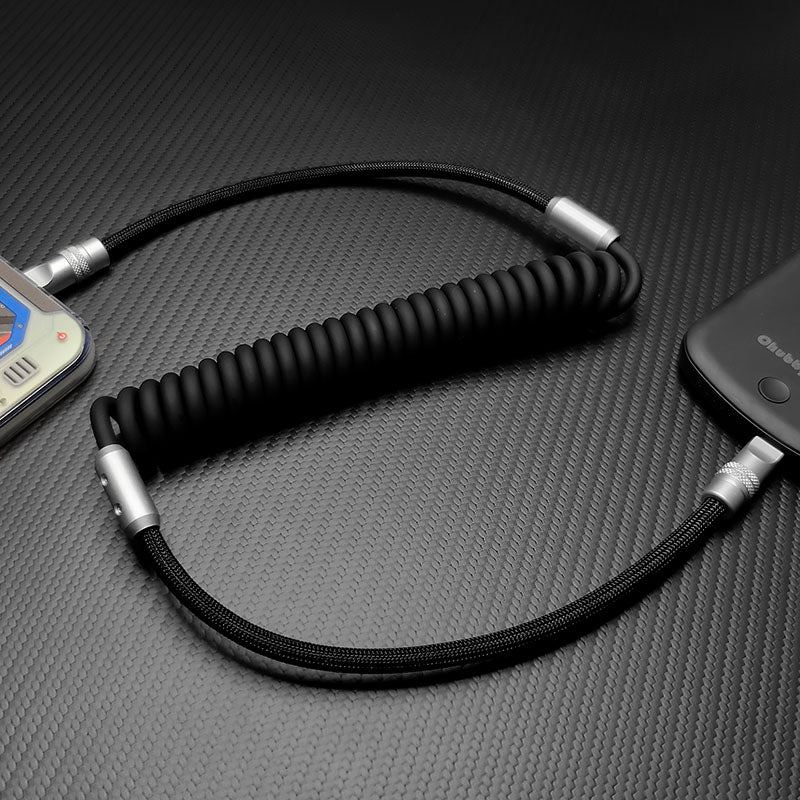 "Chubby" Spring Braided Silicone Fast Charge Cable – Durable & Tangle ...