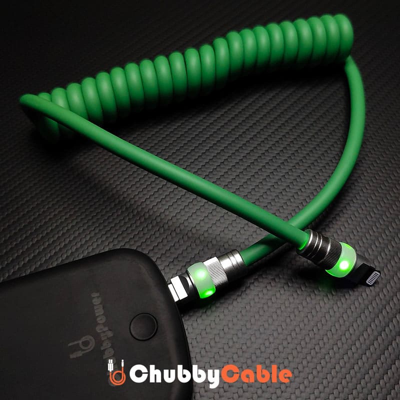 "Neon Chubby" Neon Glow Fast Charge Spring Cable with Gradient Illumin ...