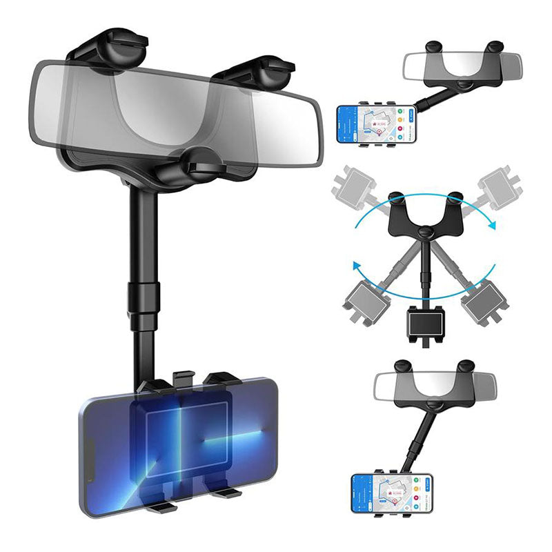 ChubbyDrive GyroGrip - 360° Retractable Phone Mount for Car - Rearview ...
