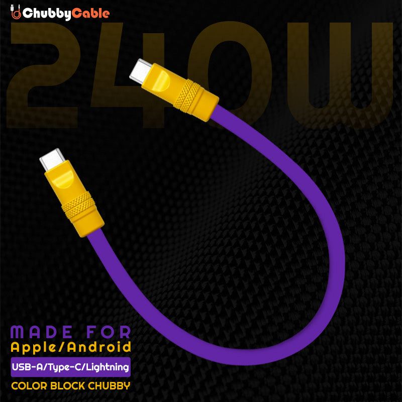 "Color Block Chubby" Power Bank Friendly Cable - More colors – Chubbycable