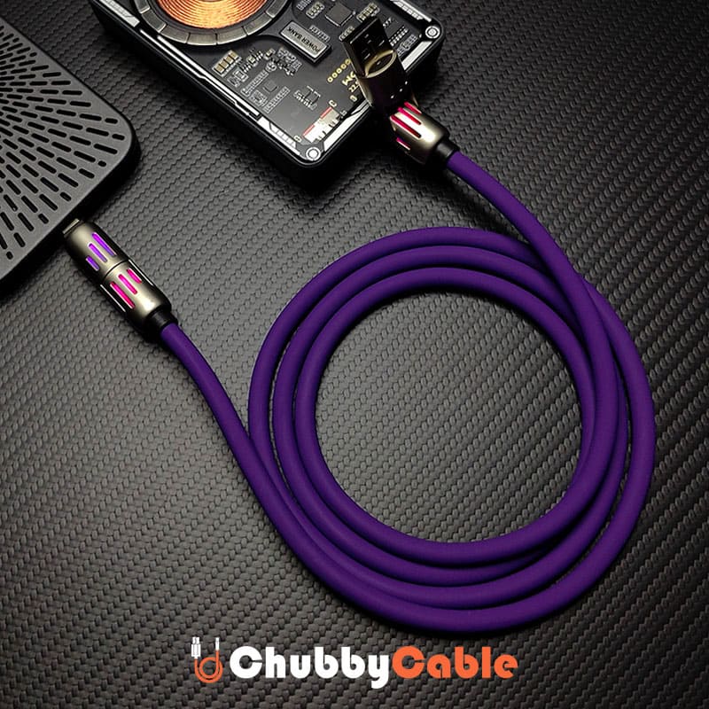 "GlowCharge Pro" 240W 4-in-1 Car Cable with Dynamic Lights – Chubbycable