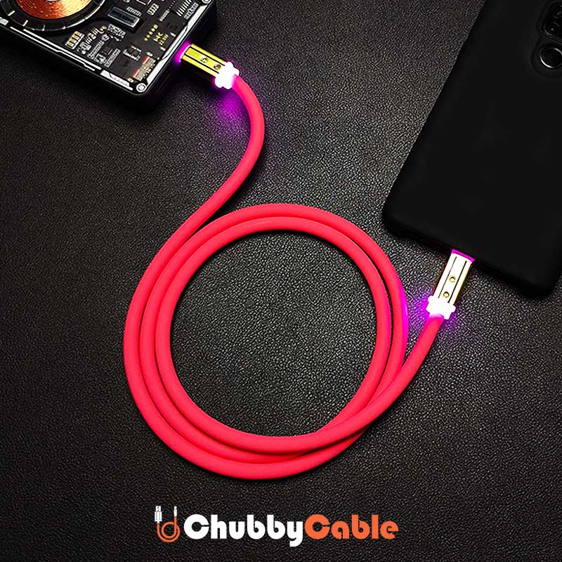 "Neon Chubby" Fast Charge Cable With Gold-plated Design – Chubbycable