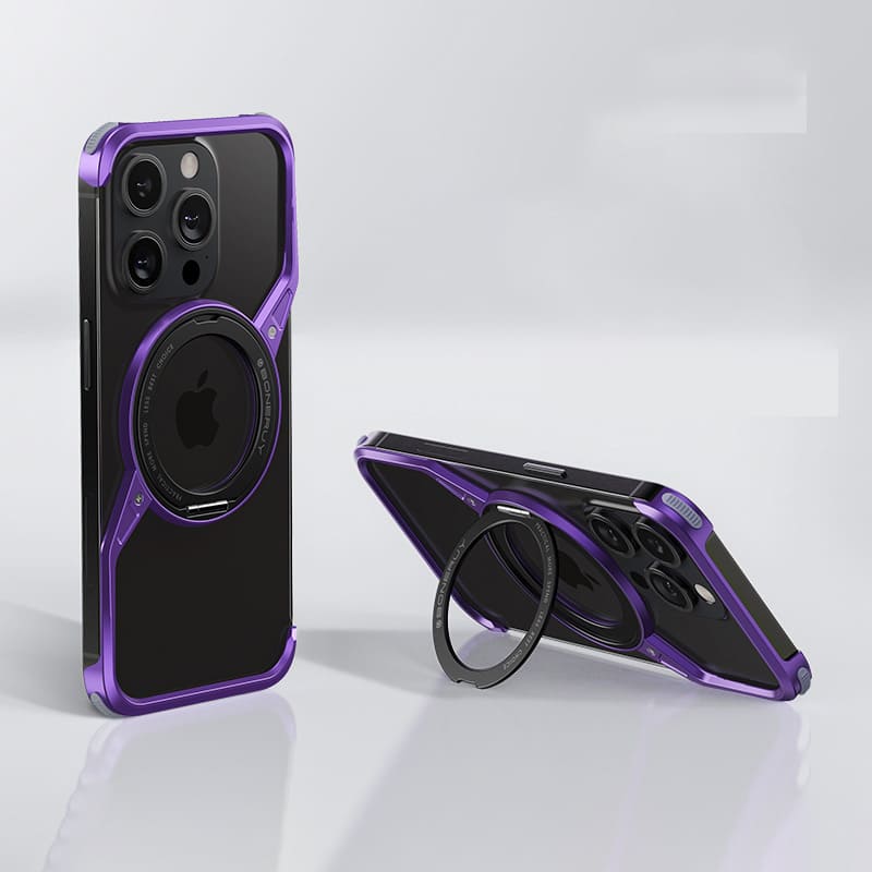 Rotating Stand Magnetic Skeletonized Metal Phone Case – Chubbycable