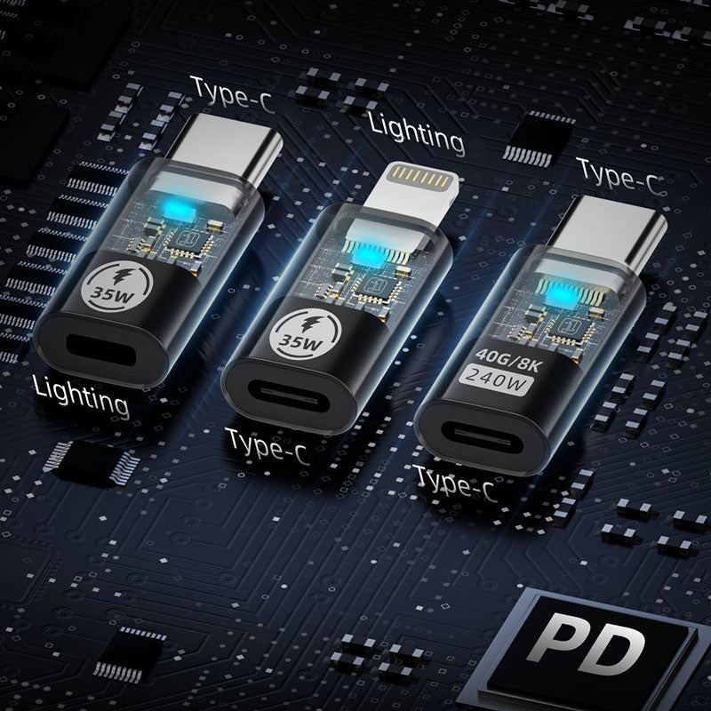 "See Through Me" 240W Type-C To Lightning Fast Charging Adapter ...