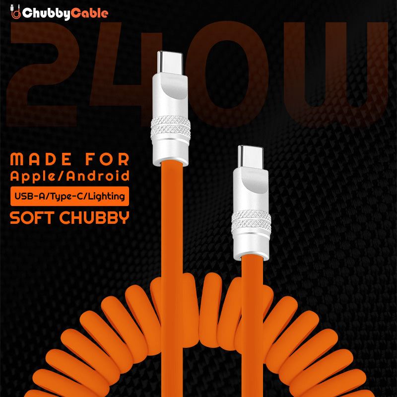 "Soft Chubby" 240W Spring Silicone Fast Charge Cable – Flexible ...