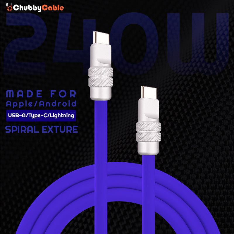 "Spiral Exture" 240W Metal Connect Fast Charging Cable – Chubbycable