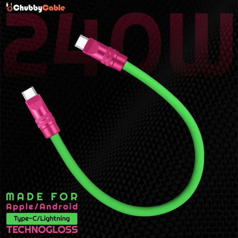 "TechnoGloss" 240W Reflective Shine Power Bank Friendly Cable – Chubbycable